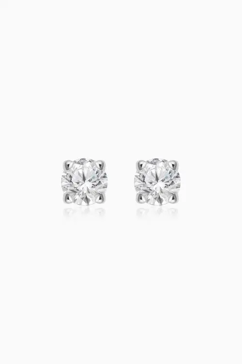 ORADINA 14k Diamond Stud Earrings - White Gold