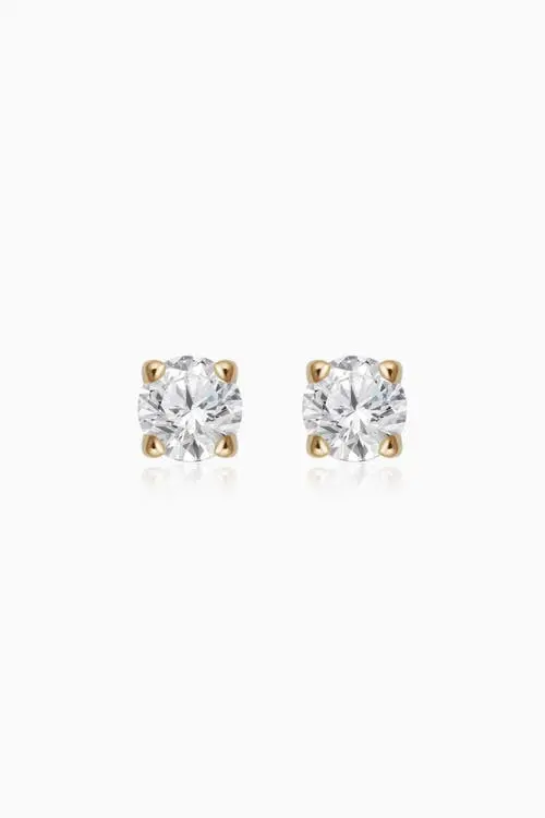 ORADINA 14k Diamond Stud Earrings - Yellow Gold
