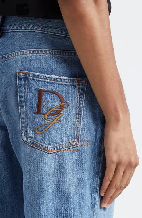 Dolce & Gabbana Distressed Straight-leg Jeans