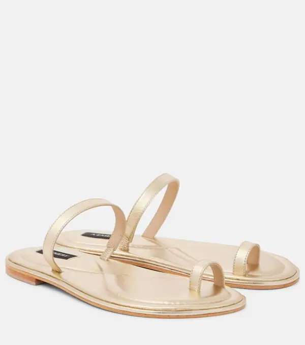 A.emery Turi Metallic Leather Sandals - Gold
