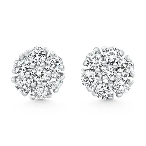 BLISS DIAMOND 14k 1ct Diamond Stud Earrings - White Gold