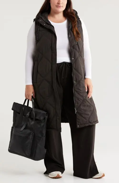 Zella Long Hooded Puffer Vest