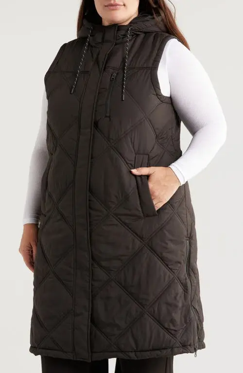 Zella Long Hooded Puffer Vest