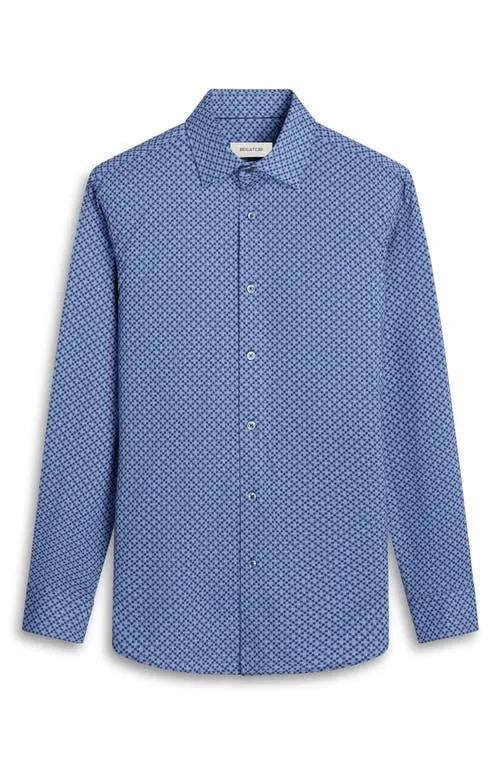 Bugatchi James Ooohcotton® Microcheck Button-up Shirt - Classic Blue