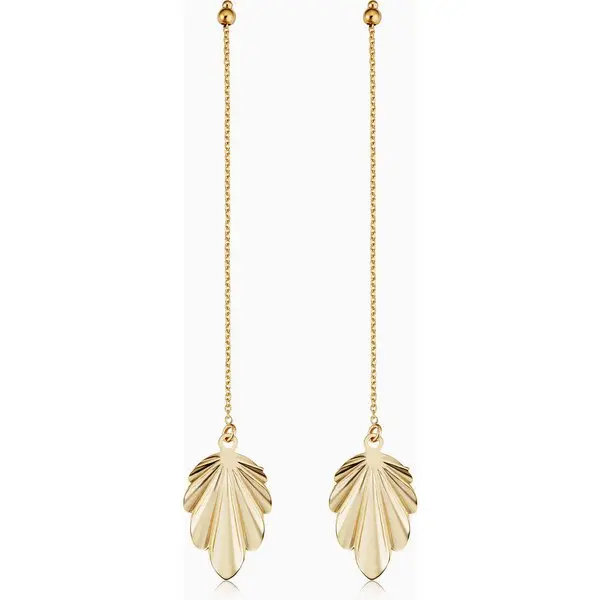 ORADINA 14k Fanfare Drop Earrings - Yellow Gold
