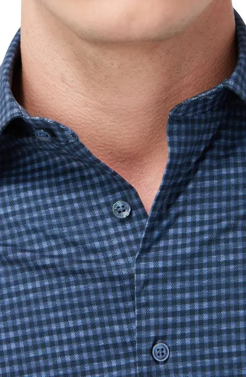 Bugatchi James Ooohcotton® Microcheck Button-up Shirt - Navy