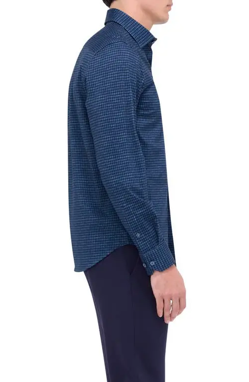 Bugatchi James Ooohcotton® Microcheck Button-up Shirt - Navy