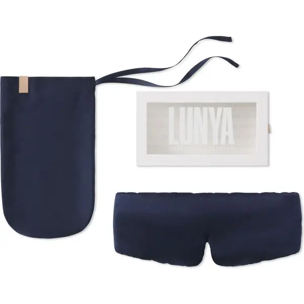 Lunya Washable Silk Weighted Sleep Mask - Deep Blue