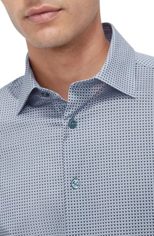 Bugatchi James Ooohcotton® Microcheck Button-up Shirt - Camel