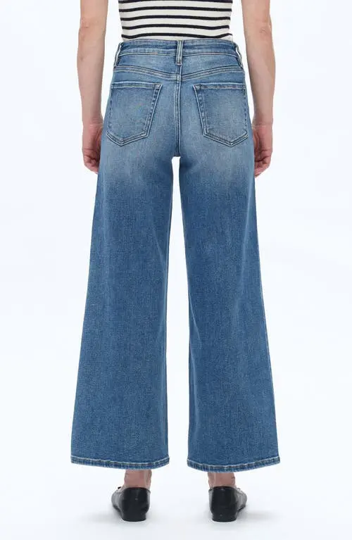 BAYEAS Lisa Ankle Wide Leg Jeans - Medium Blue