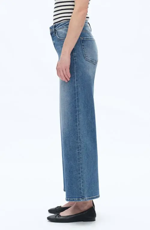 BAYEAS Lisa Ankle Wide Leg Jeans - Medium Blue