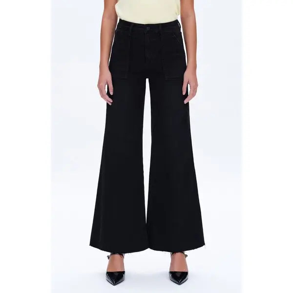 BAYEAS High Waist Wide Leg Jeans - Black Rock