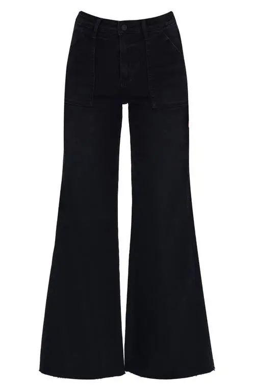 BAYEAS High Waist Wide Leg Jeans - Black Rock