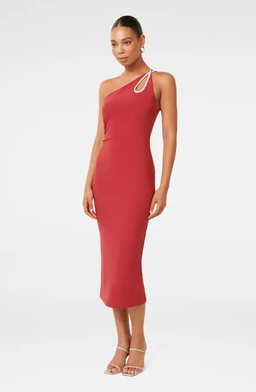 red one shoulder bodycon midi dress Lulus | Red Mesh One-Shoulder Midi Dress | Womens | Medium (Available in XXS, XS, S, L, XL)