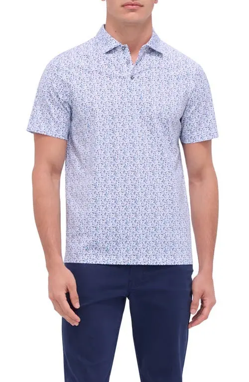 Bugatchi Victor Ooohcotton® Cocktail Print Polo - Cobalt