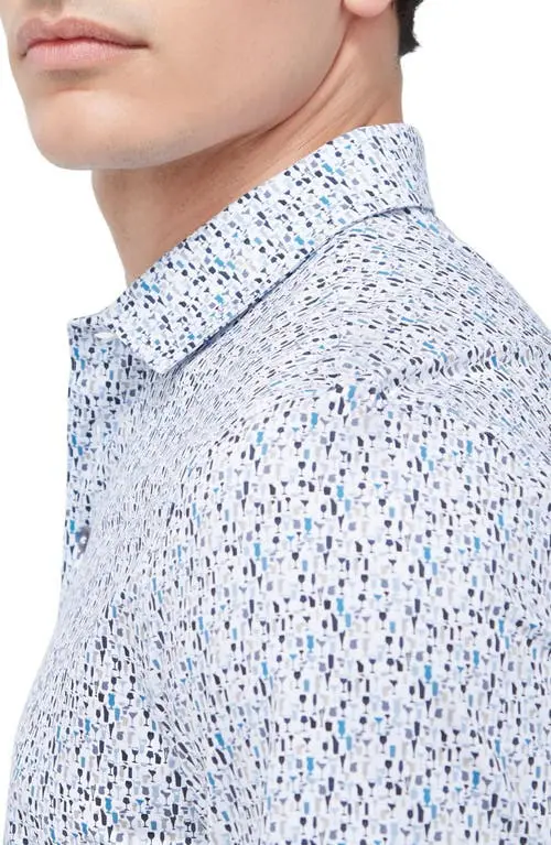 Bugatchi Victor Ooohcotton® Cocktail Print Polo - Cobalt