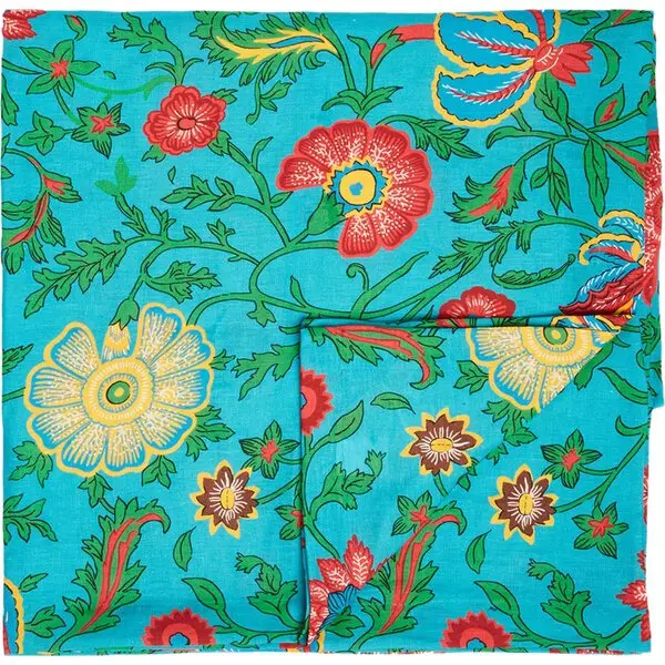 La DoubleJ Small Tablecloth - Dragon Flower Turche Turquoise