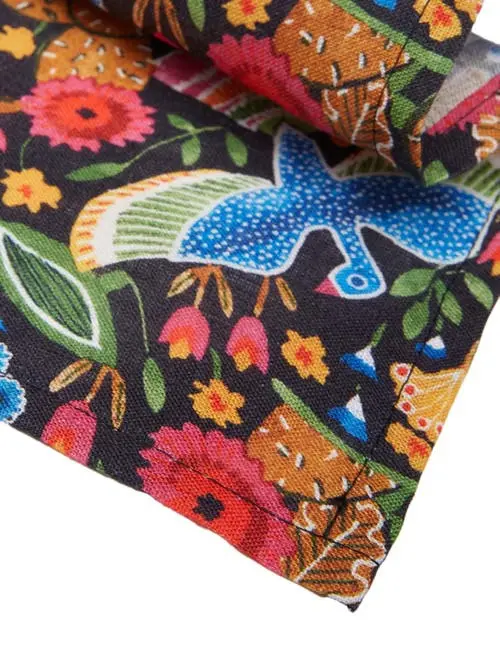 La DoubleJ Large Napkins Set Of 2 Colombo Piccolo Black Multicolor