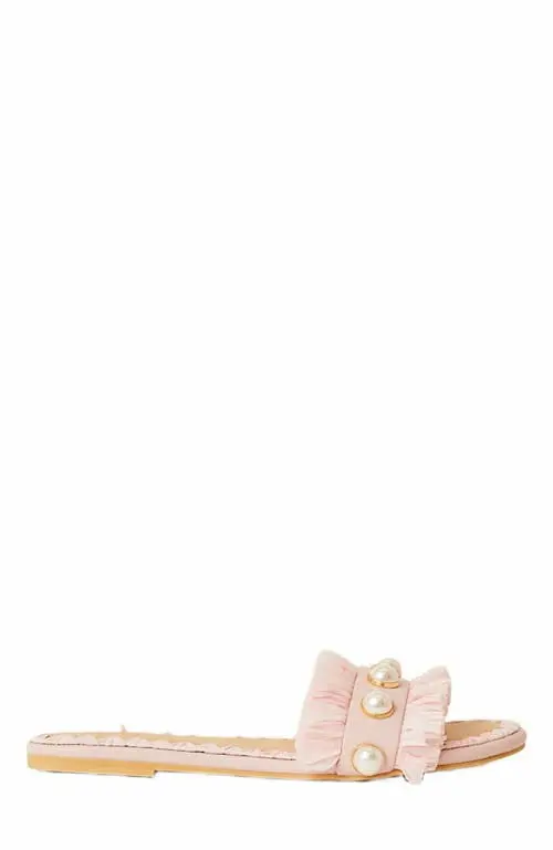 BTB LOS ANGELES Valentina Fringe Slides - Light Pink