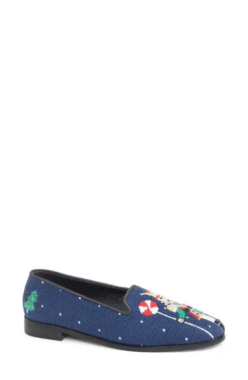 BYPAIGE Needlepoint Loafer - Navy