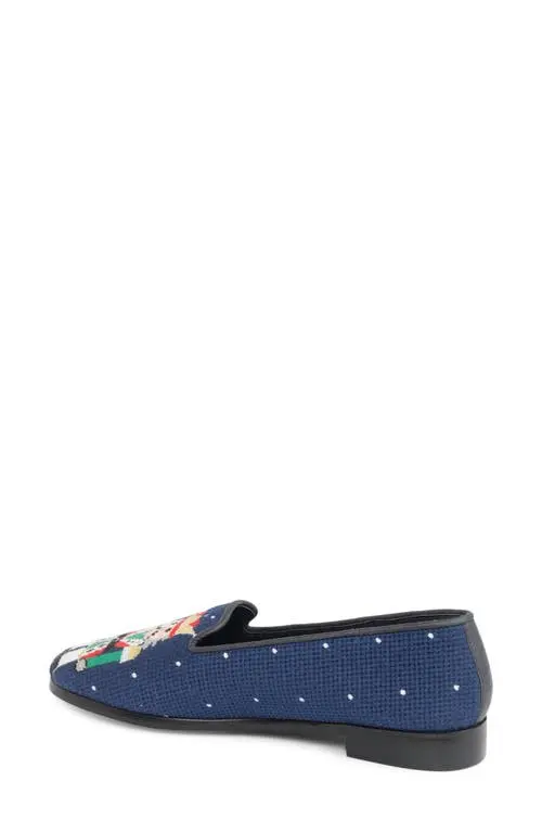 BYPAIGE Needlepoint Loafer - Navy