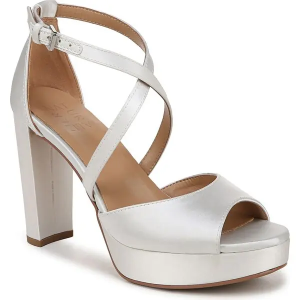 Naturalizer Melody Platform Sandals - Pearl White