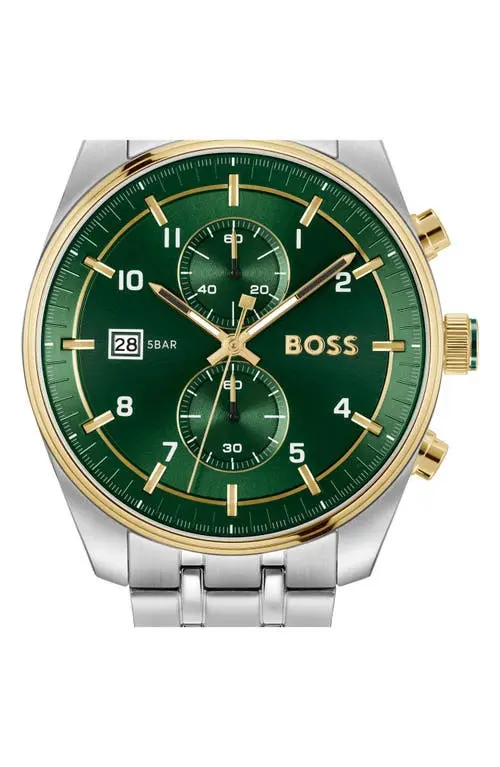 BOSS Skytraveller Chronograph Bracelet Watch - Green