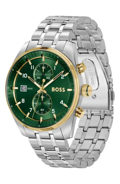 BOSS Skytraveller Chronograph Bracelet Watch - Green
