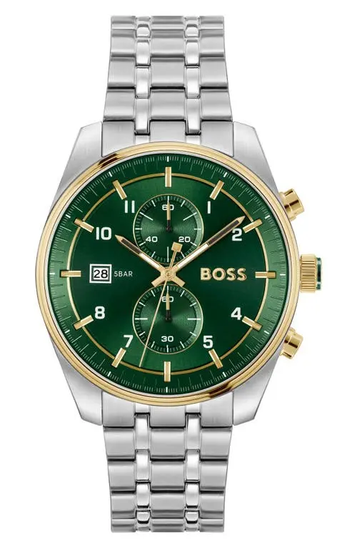 BOSS Skytraveller Chronograph Bracelet Watch - Green
