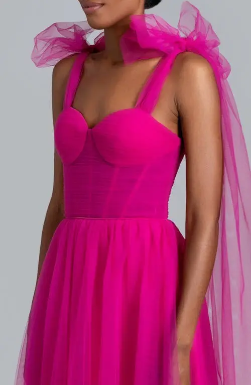 GHRAIL Brianna Tie Shoulder Mesh Gown