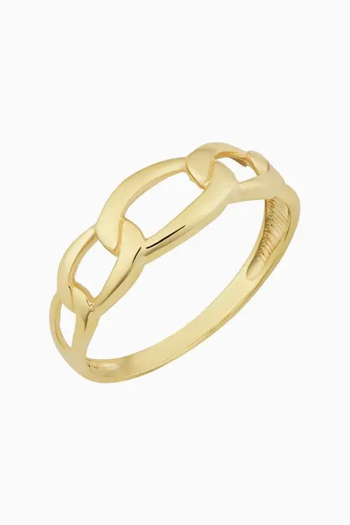 ORADINA 10k Cinque Terre Link Ring - Yellow Gold