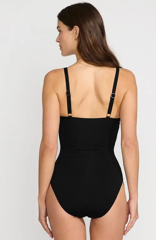 LANDS' END Chlorine Resistant Sculpting Draped One Piece Swimsuit