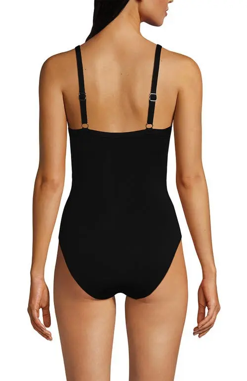 LANDS' END Chlorine Resistant Sculpting Draped One Piece Swimsuit