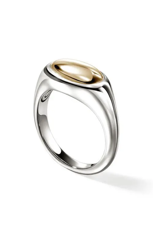 John Hardy Sterling And 14k Gold Pebble Ring - Silver