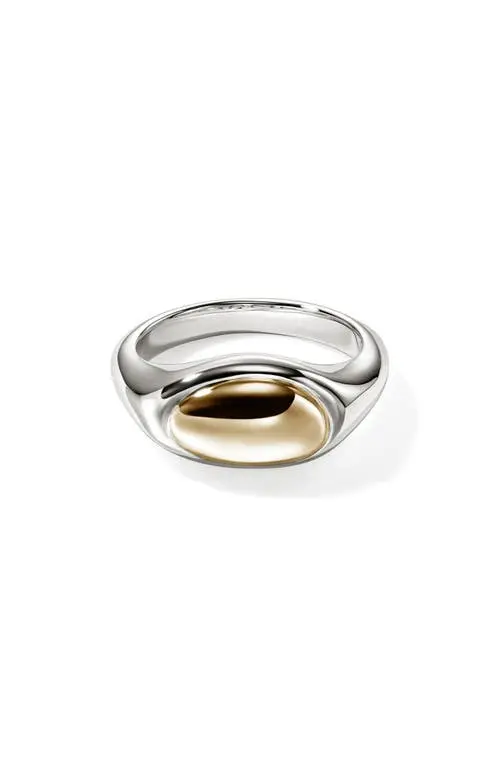 John Hardy Sterling And 14k Gold Pebble Ring - Silver