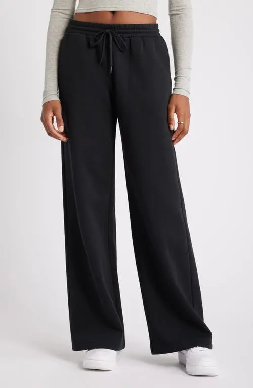 Bp. Wide Leg Fleece Sweatpants - Black Jet