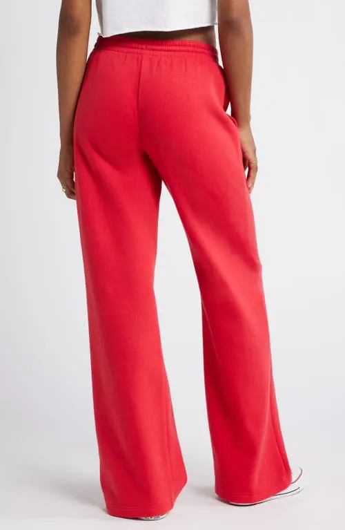 Bp. Wide Leg Fleece Sweatpants - Red Lipstick