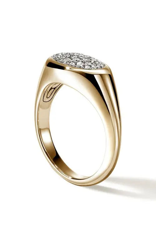 John Hardy Pebble Diamond Ring - Gold