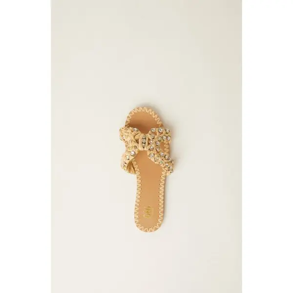 BTB LOS ANGELES Laurel Crystal Slide - Natural