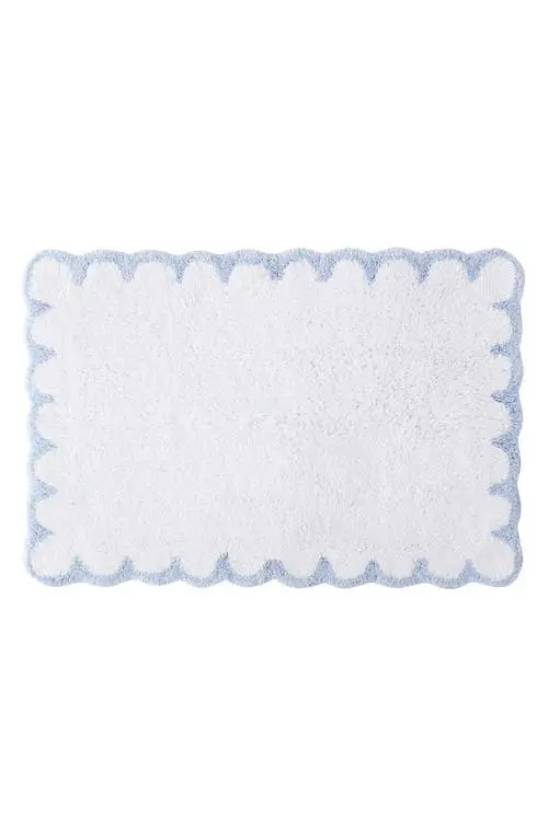 PERI HOME Scallop Detail Cotton Bath Mat - Blue
