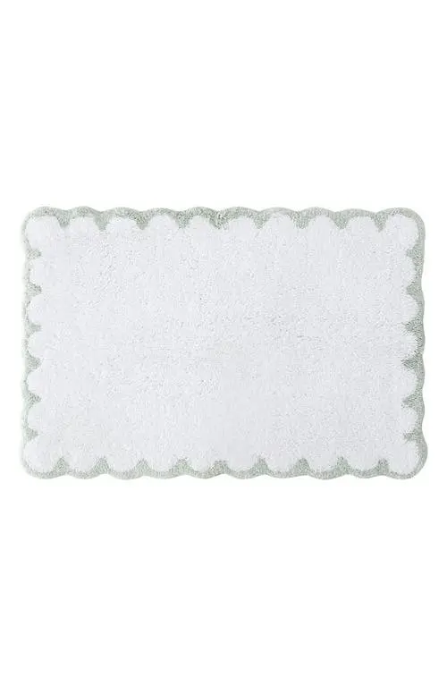 PERI HOME Scallop Detail Cotton Bath Mat - Sage