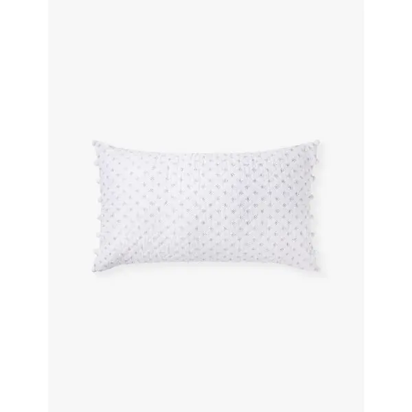 THE WHITE COMPANY Brittany Small Rectangular Cotton-voile Cushion - White/grey