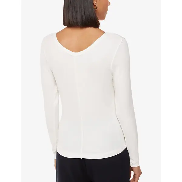 Whistles Essential Slim-fit Ribbed Stretch-woven Top