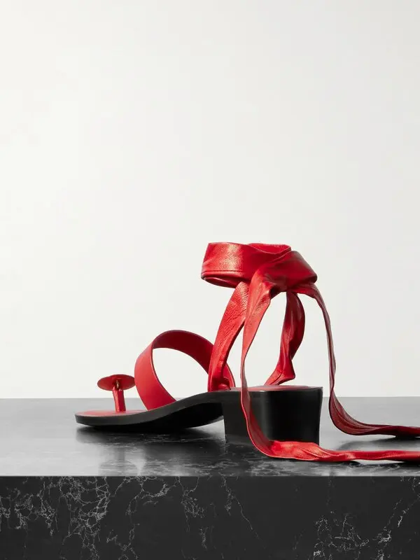 THE ROW Band Leather Sandals - Red