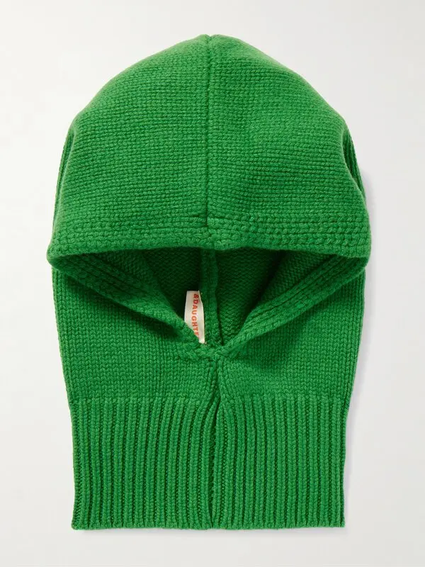 Daughter Name Wool Hood - Green