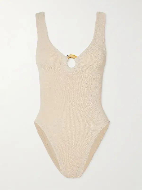 Hunza G Celine Seersucker One Piece Swimsuit - Pink