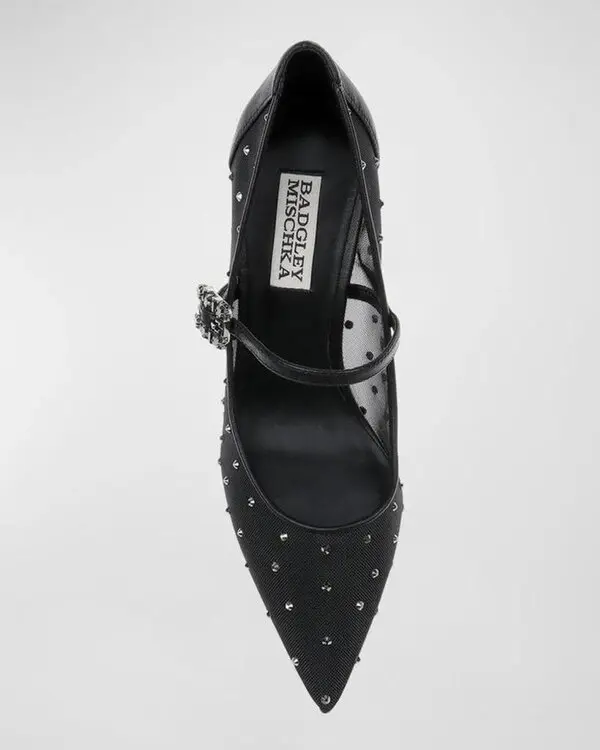 Badgley Mischka Antonia Crystal Mesh Pumps