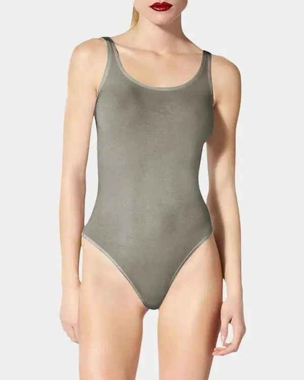Wolford Jamaika Scoop-neck Thong Bodysuit - Earl Grey