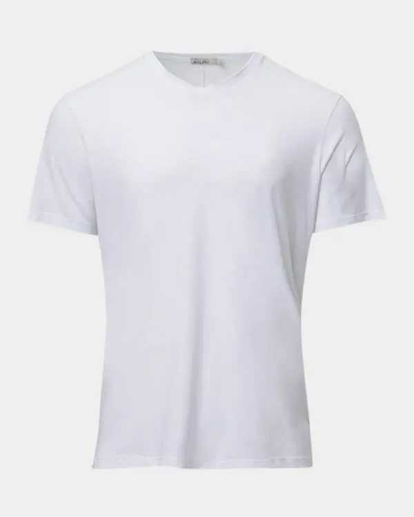 Barefoot Dreams Apos;s Malibu Collection Cotton Modal V-neck T-shirt - White