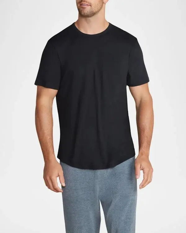 Barefoot Dreams Apos;s Malibu Collection Cotton Modal Crewneck T-shirt - Black
